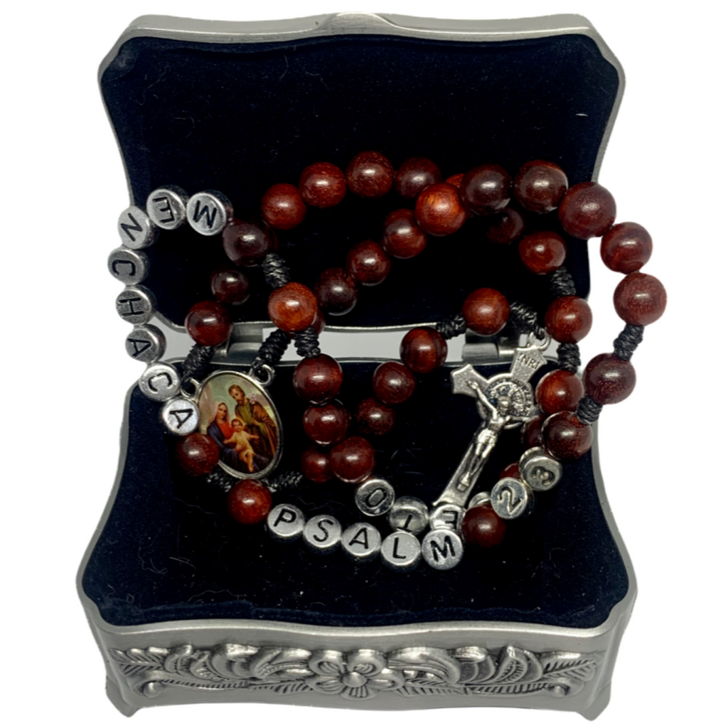 Personalized Holy Family Wood Rosary – Journey Deeper