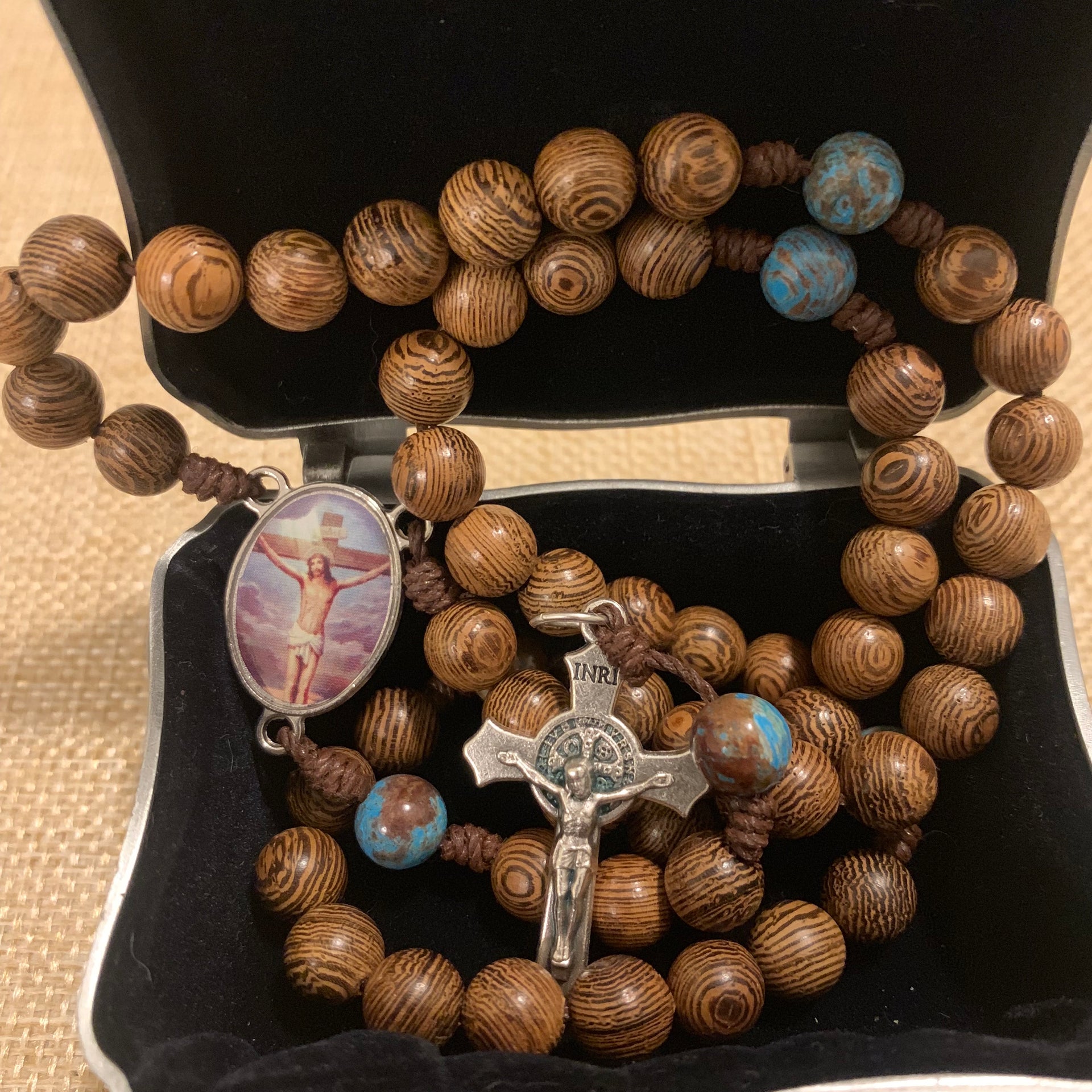Jesus Crucified Wood Rosary – Journey Deeper